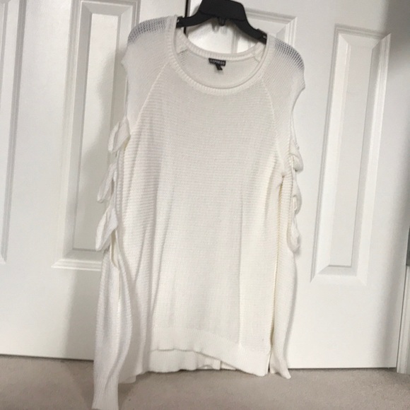 Express | Sweaters | Cream Open Shoulderarm Sweater | Poshmark